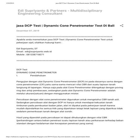17 jasa dcp test dynamic cone penetrometer test di bali | PDF