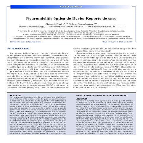 17. neuromielitis óptica de devic reporte de caso | PDF