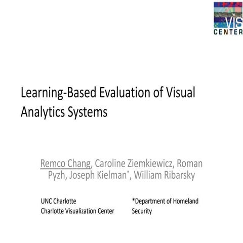 Learning-Based Evaluation of Visual Analytic Systems. | PPT