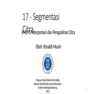 17-Segmentasi-Citra- Segmentasi-Citra -Segmentasi-Citra- | PPTX