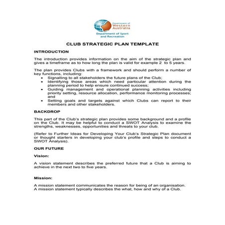 17. Wadsr Club Strategic Plan Template | DOC
