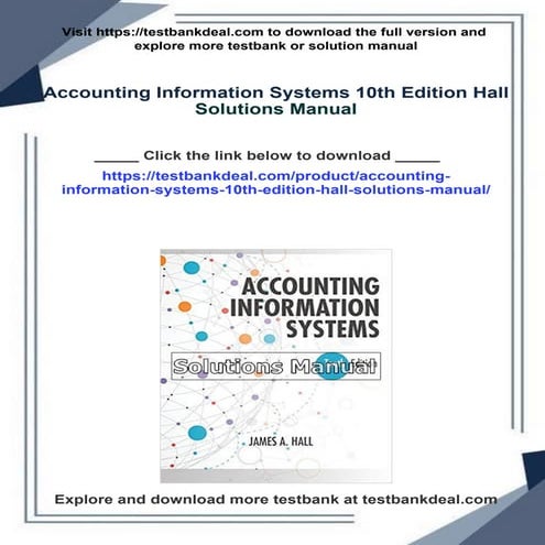 Download full Accounting Information Systems 10th Edition Hall ...