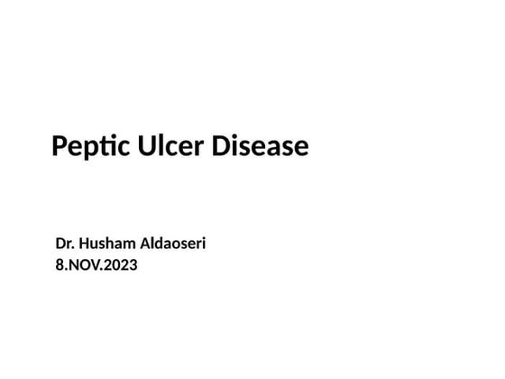 Gastric and duodenal ulcer | PPT