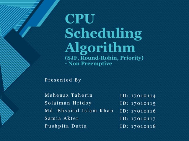 Cpu Scheduling Algorithm Sjf Round Robin Priority Pptx Computing Technology And Computing