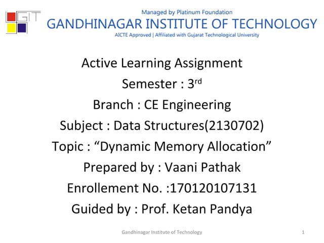 Dynamic Memory Allocation Ppt Programming Languages Computing