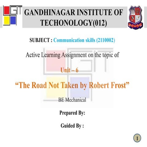 The Road Not Taken by Robert Frost | PPTX