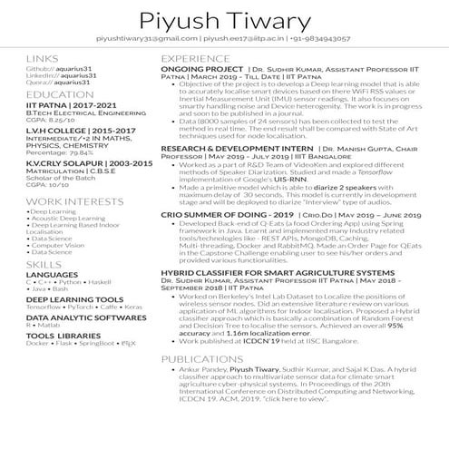 Aritra Sarkar - Curriculum vitae | PDF