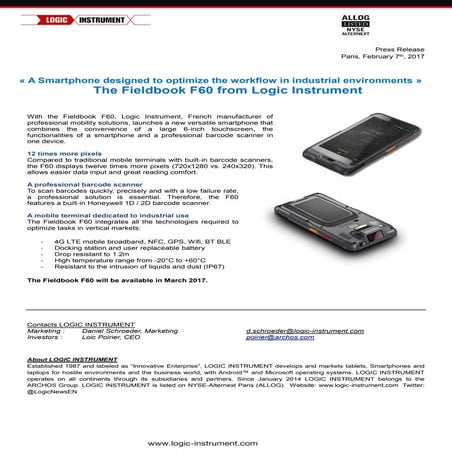 170207 en fieldbook f60 | PDF | Smartphones | Consumer Electronics