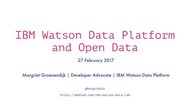 Introduction To The Ibm Watson Data Platform Pdf Cloud Computing 8142