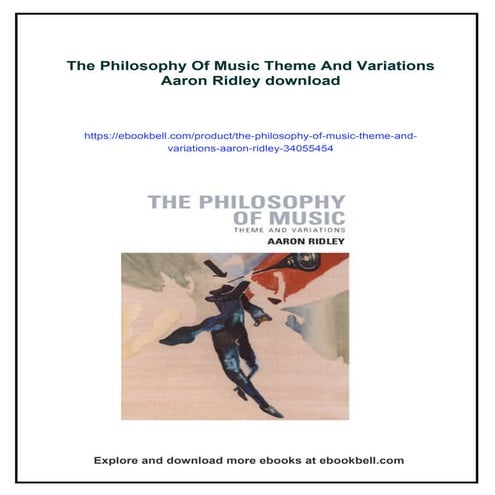 The Philosophy Of Music Theme And Variations Aaron Ridley | PDF