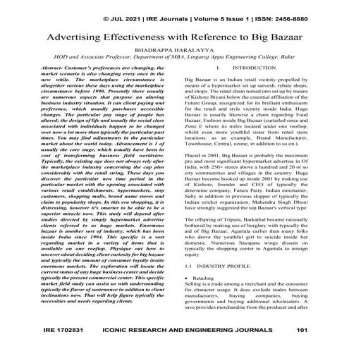 1702831 PAPER Advertising Effectiveness with Reference to Big Bazaar.pdf