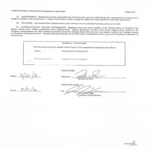 Rodney Brewer Contract Boeing | PDF