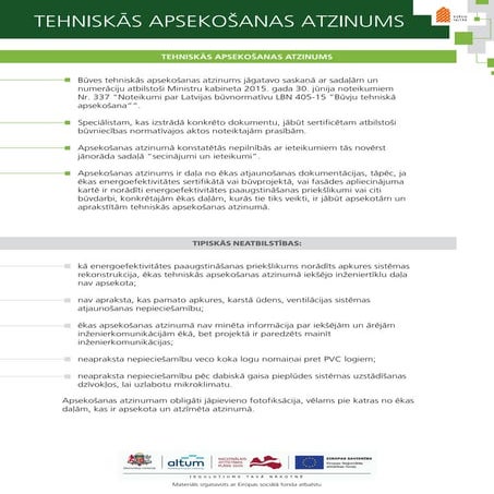 Tehniskās apsekošanas atzinums. Ieteikumi. | PDF