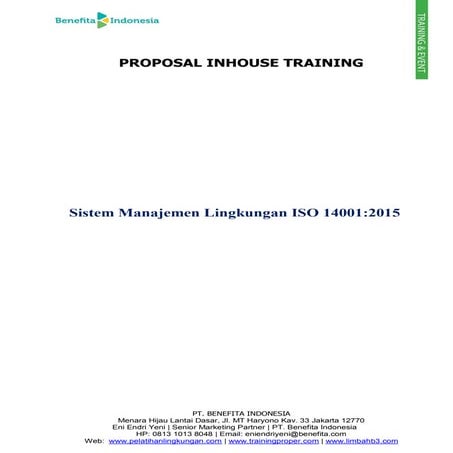 170403 proposal-inhouse-training-sml-iso-14001 | PDF