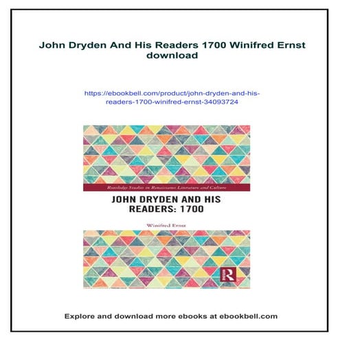 John Dryden And His Readers 1700 Winifred Ernst | PDF