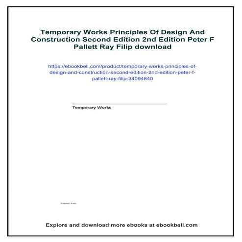 Temporary Works Principles Of Design And Construction Second Edition ...