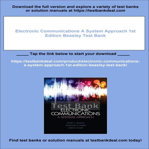 Electronic Communications A System Approach 1st Edition Beasley Test ...