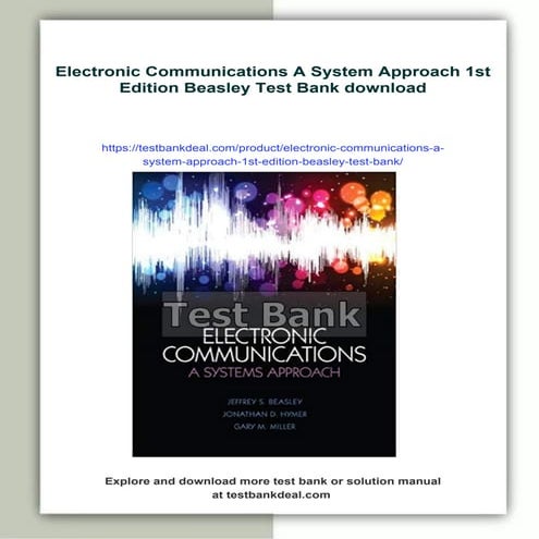 Electronic Communications A System Approach 1st Edition Beasley Test ...