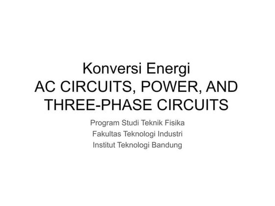 Circuits & Machines three phase circuits | PPT