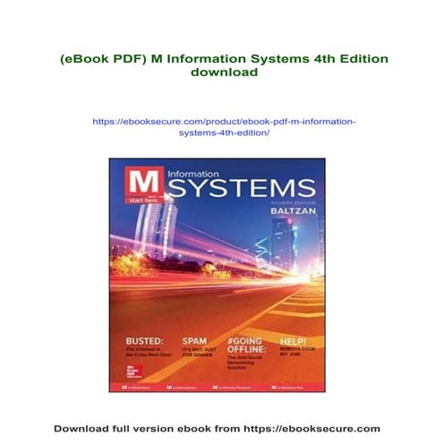 (eBook PDF) M Information Systems 4th Edition | PDF