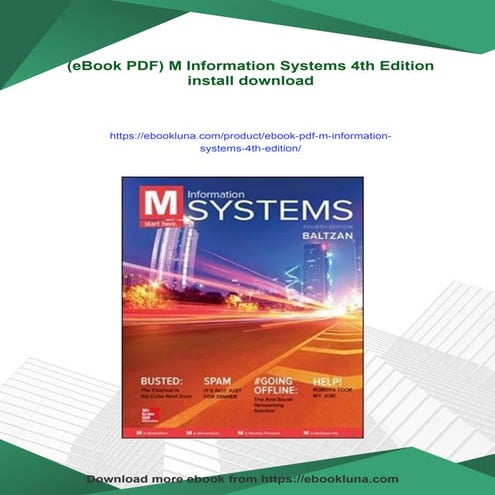 (eBook PDF) M Information Systems 4th Edition | PDF