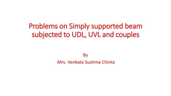 Problems on simply supported beams | PPTX