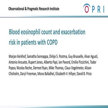 Blood eosinophil count and exacerbation risk in patients with COPD | PPTX