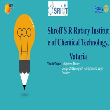 Hydrodynamic lubrication By Khairul Bashar | PPTX