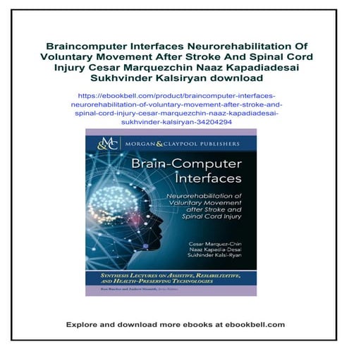 Braincomputer Interfaces Neurorehabilitation Of Voluntary Movement ...
