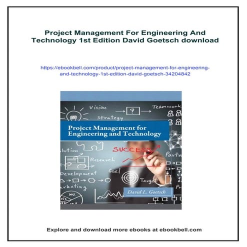 Project Management For Engineering And Technology 1st Edition David ...