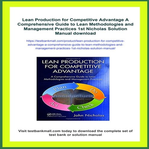 Lean Production for Competitive Advantage A Comprehensive Guide to Lean Methodologies and ...