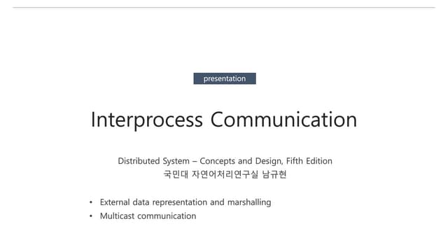 Distributed System Ch4 Interprocess Communication Pdf