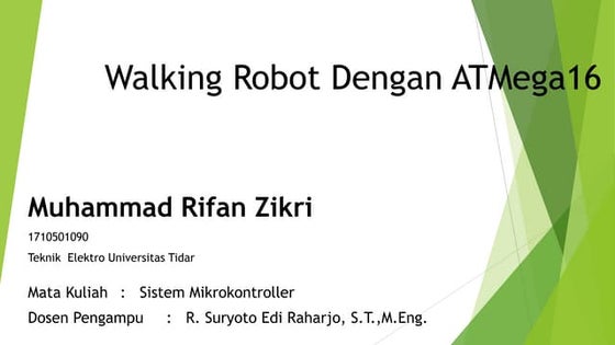 Pemrograman Traffic Light Menggunakan Mikrokontroller ATMega16 dengan Software BASCOM AVR | PPTX