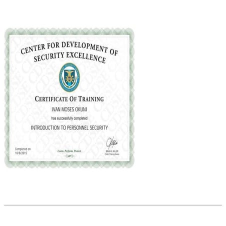 JKO Certificate