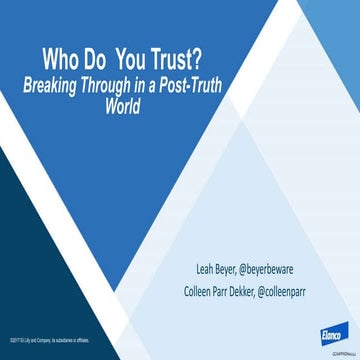 Ms. Leah Beyer, Ms. Colleen Parr Dekker - Who Do You Trust? Breaking ...