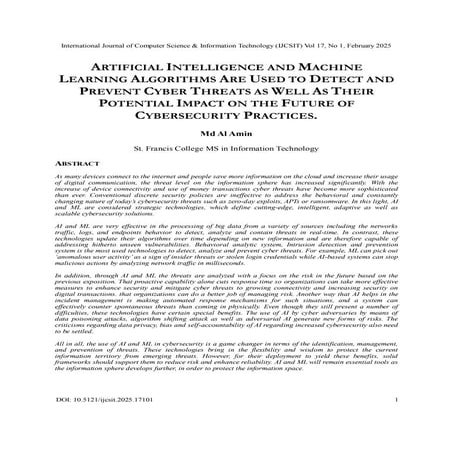 Artificial Intelligence And Machine Learning Algorithms Are Used To Detect And Prevent Cyber