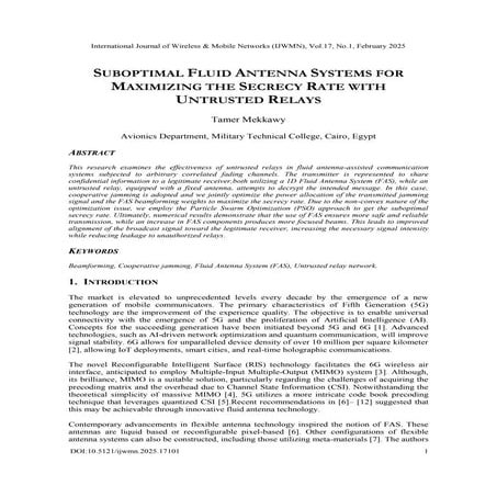 SUBOPTIMAL FLUID ANTENNA SYSTEMS FOR MAXIMIZING THE SECRECY RATE WITH ...