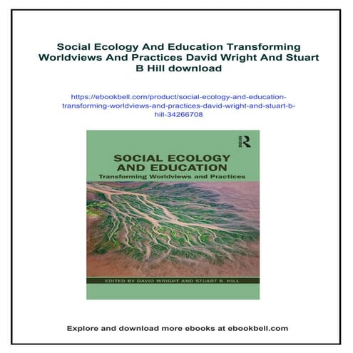 Social Ecology And Education Transforming Worldviews And Practices ...