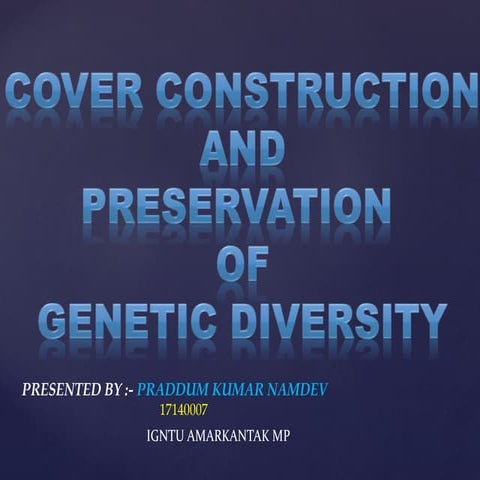 cover construction and genetic diversity | PPTX