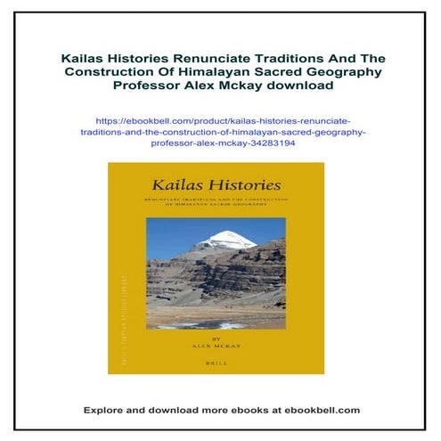 Kailas Histories Renunciate Traditions And The Construction Of ...