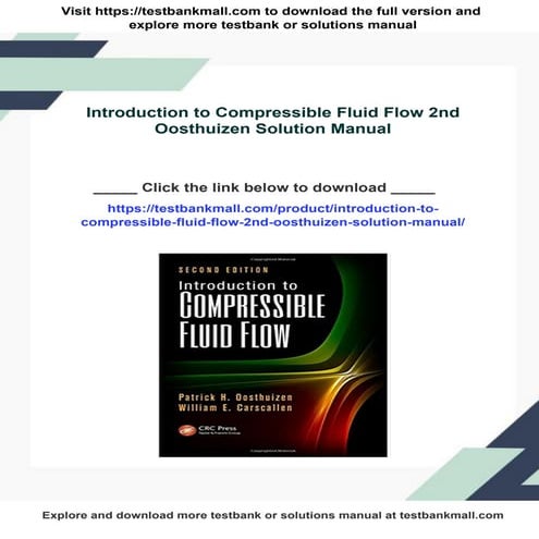 Introduction to Compressible Fluid Flow 2nd Oosthuizen Solution Manual | PDF