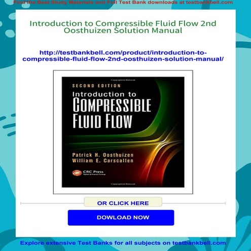 Introduction to Compressible Fluid Flow 2nd Oosthuizen Solution Manual | PDF
