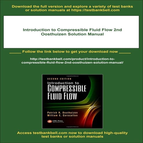 Introduction to Compressible Fluid Flow 2nd Oosthuizen Solution Manual | PDF