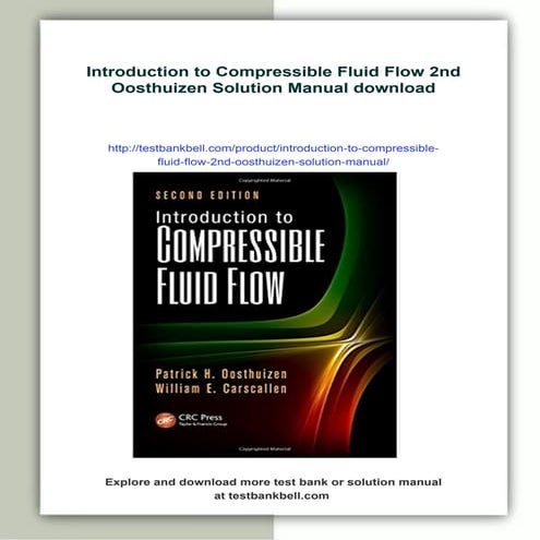 Introduction to Compressible Fluid Flow 2nd Oosthuizen Solution Manual | PDF