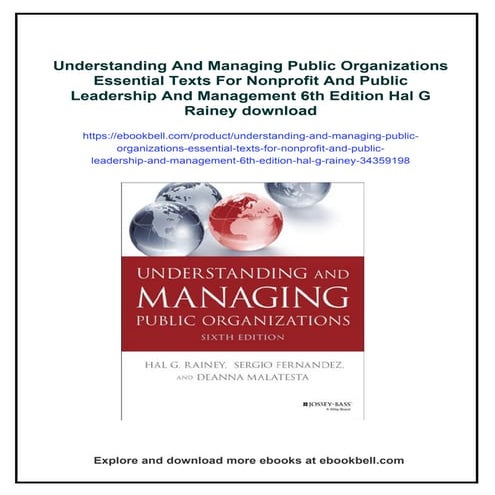 Understanding And Managing Public Organizations Essential Texts For ...