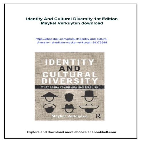 Identity And Cultural Diversity 1st Edition Maykel Verkuyten | PDF