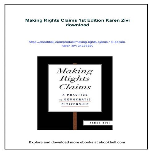 Making Rights Claims 1st Edition Karen Zivi | PDF