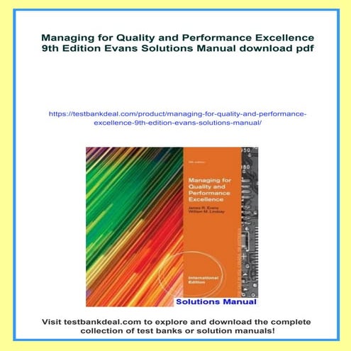 Managing for Quality and Performance Excellence 9th Edition Evans ...