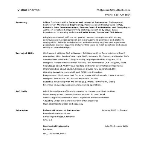Resume Vishal Sharma | PDF