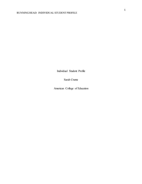 Individual Student Profile | DOCX